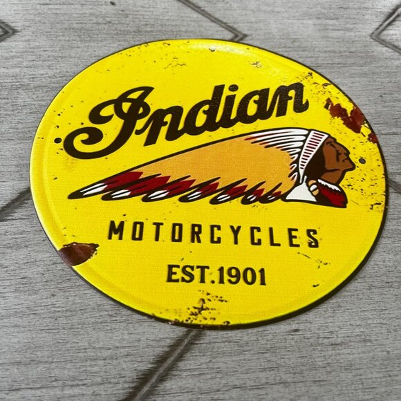 Indian Motorcycle | Wall Decor | Indian Motorcycle Round Metal Dome ...